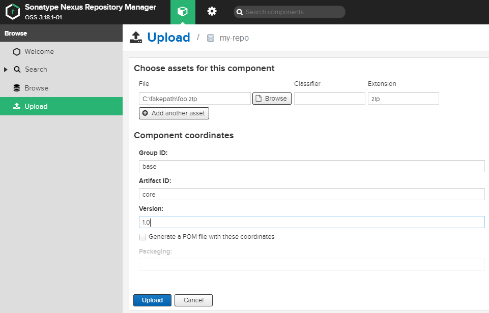 FreeKB Nexus Upload Files To A Repository
