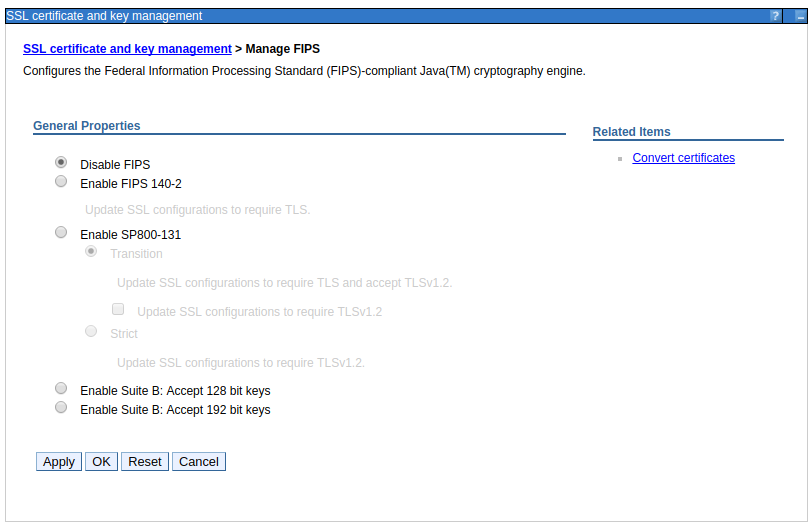 FreeKB IBM WebSphere Federal Information Processing Standards FIPS 